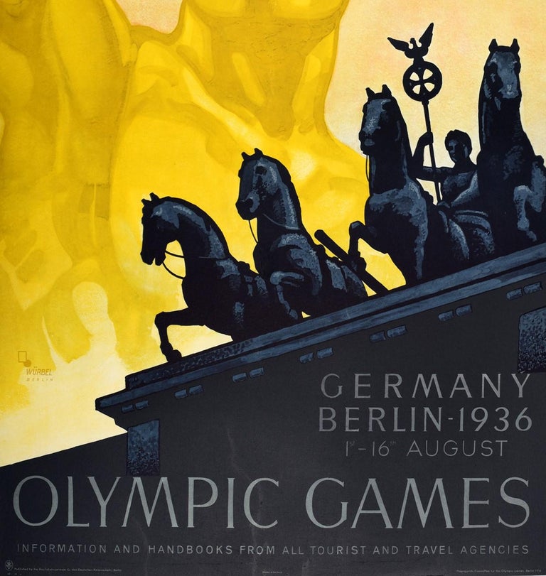 Original Vintage Poster 1936 Olympic Games Berlin Germany Summer ...