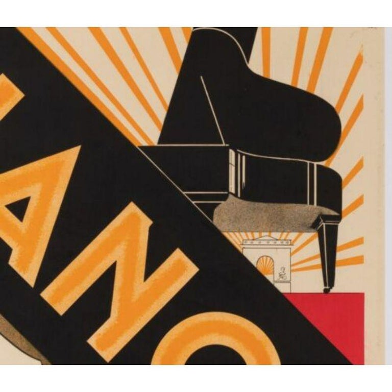 Andre Daude, Original Vintage Art Deco Music Poster, Piano Daude, Paris, 1926 For Sale at 1stDibs
