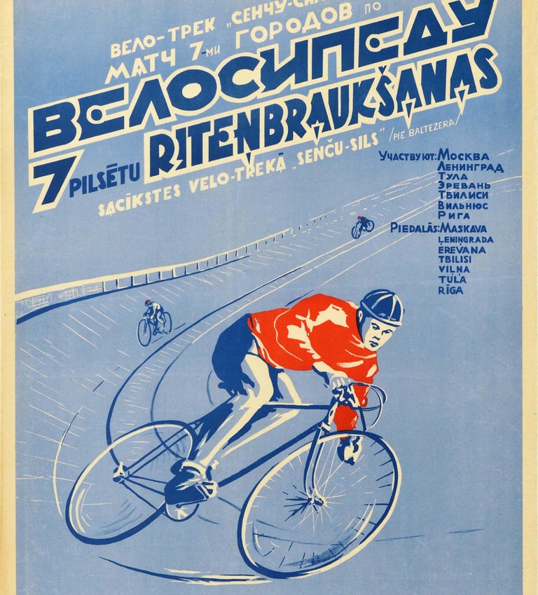 Original Vintage Poster Bike Race Latvia Russia Georgia Armenia ...