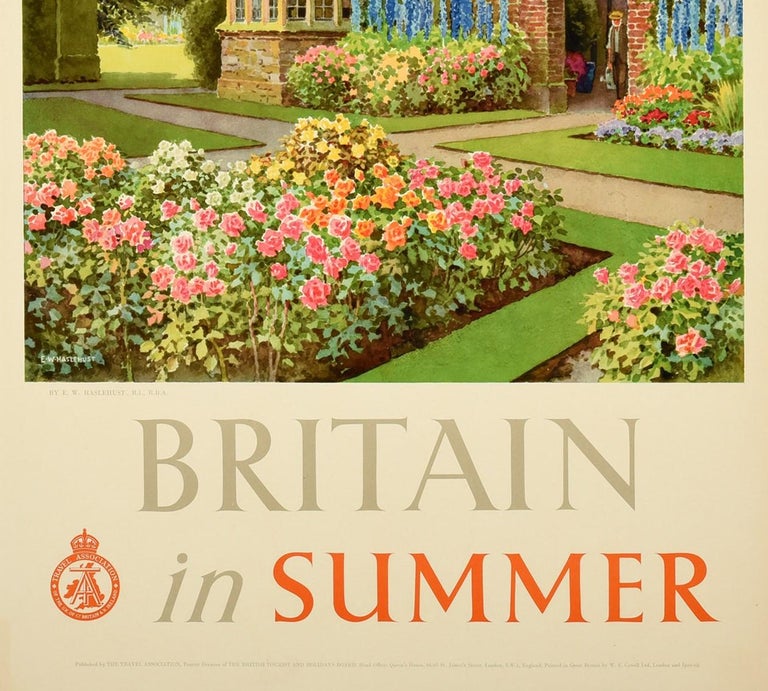 Original Vintage Poster Britain In Summer Travel Country House ...