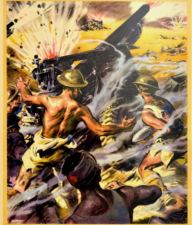 Original Vintage Poster Defender Of Freedom British Forces N. Africa ...