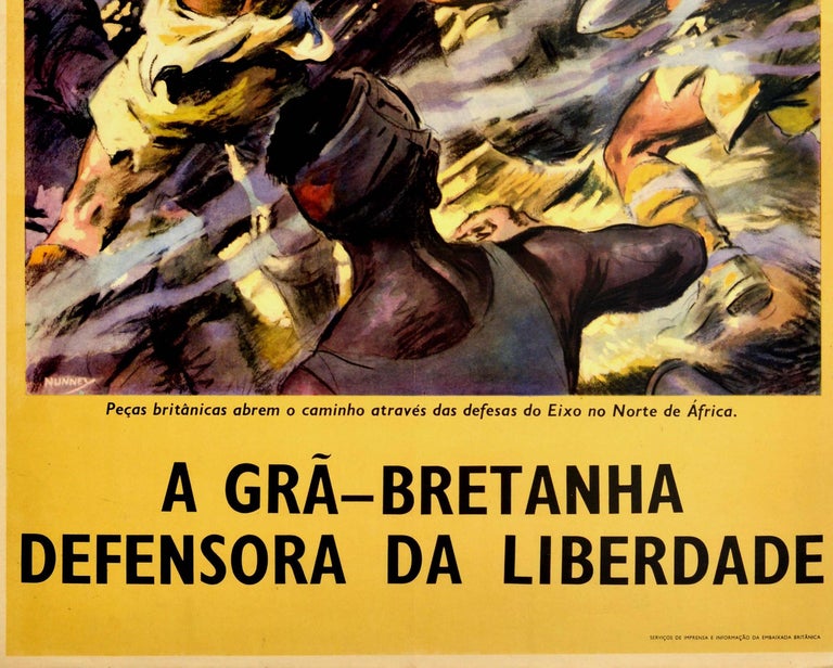 Original Vintage Poster Defender Of Freedom British Forces N. Africa ...