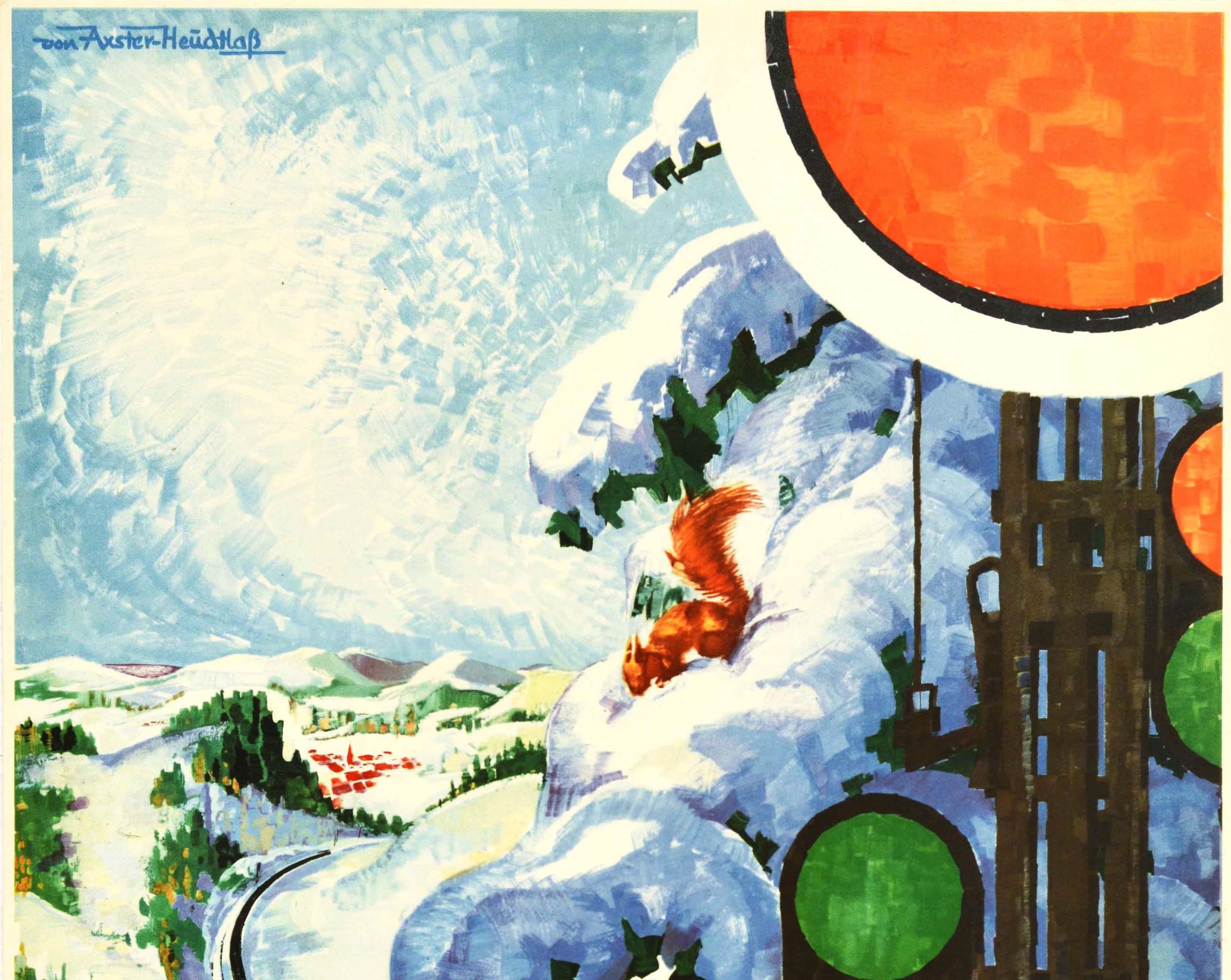 Original Vintage Poster Deutsche Reichsbahn German Railway Winter Train ...