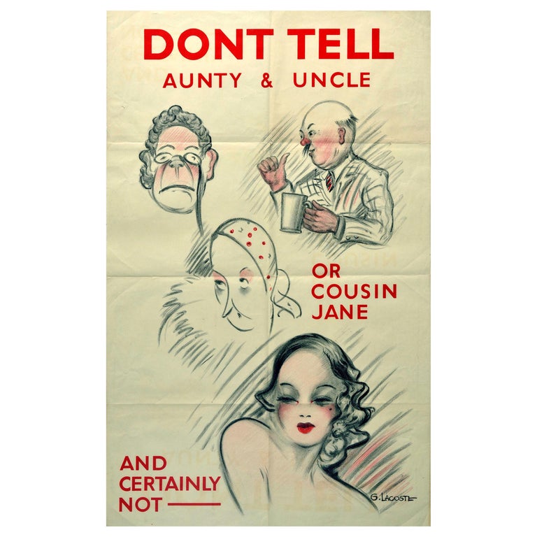 Original Vintage Poster Don't Talk WWII Home Front Propaganda Warning ...