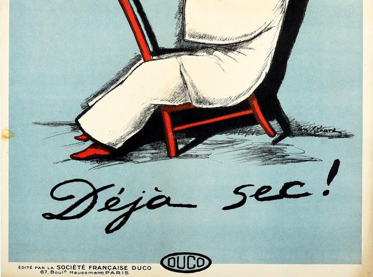 Original Vintage Poster Duco Enamel Lacquer Paint Already Dry! Deja Sec ...