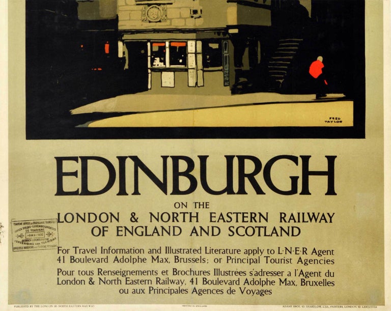 Original Vintage Poster Edinburgh LNER Railway Travel Scotland John ...