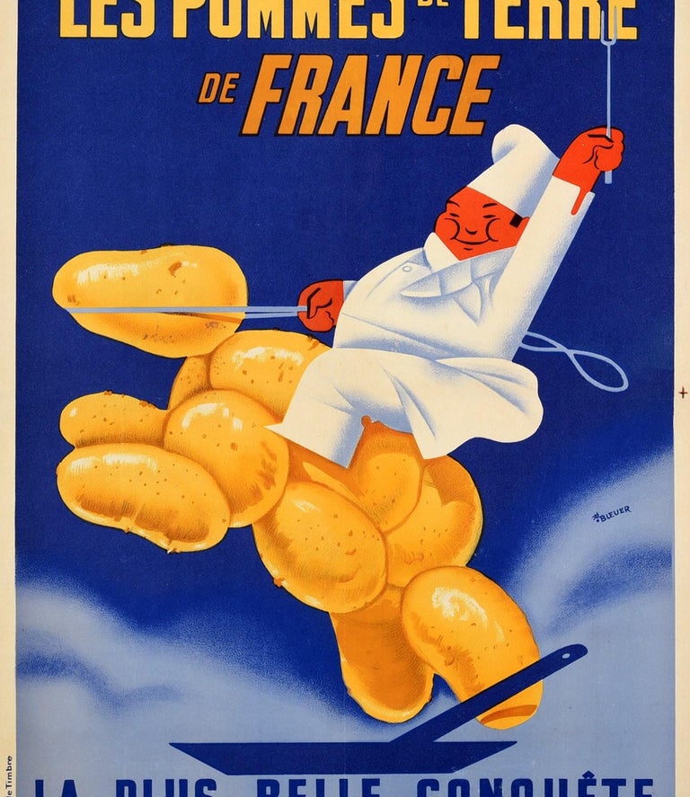 Original Vintage Poster Enjoy Potatoes Of France Agriculture Food ...