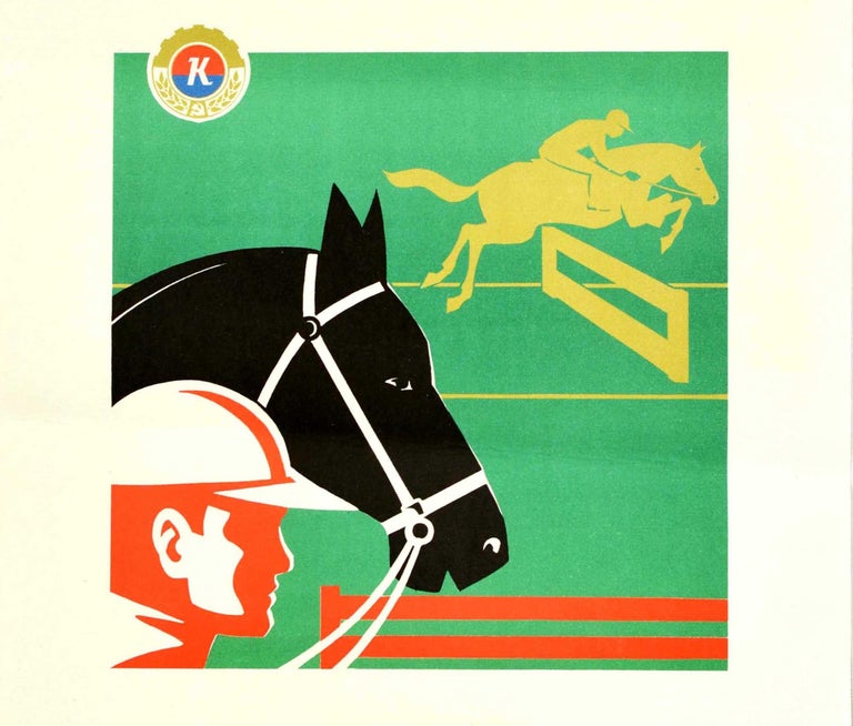 Original Vintage Poster Equestrian Sport USSR Horse Show Jumping Art ...