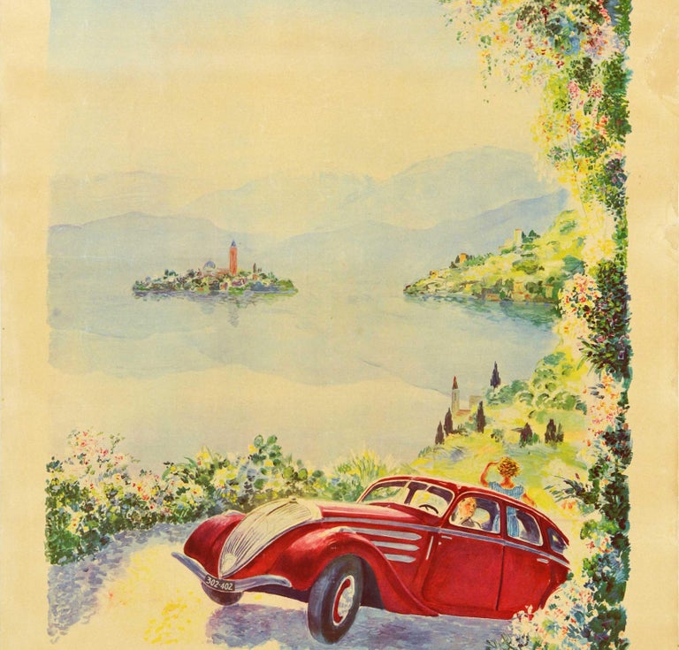 Original Vintage Poster Everything Is More Beautiful With A Peugeot 402 ...