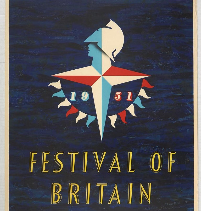 Original Vintage Poster Festival Of Britain DFDS Summer Travel ...