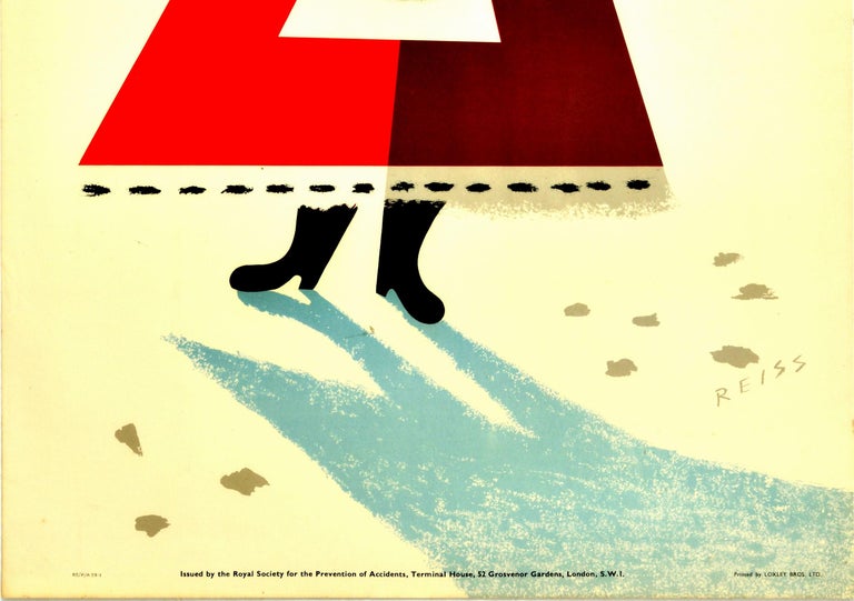 Original Vintage Poster Happy Xmas And A Safe New Year ROSPA Road ...