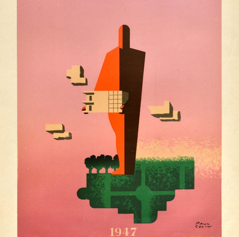 Original Vintage Poster International Exhibition Urbanism Paris ...