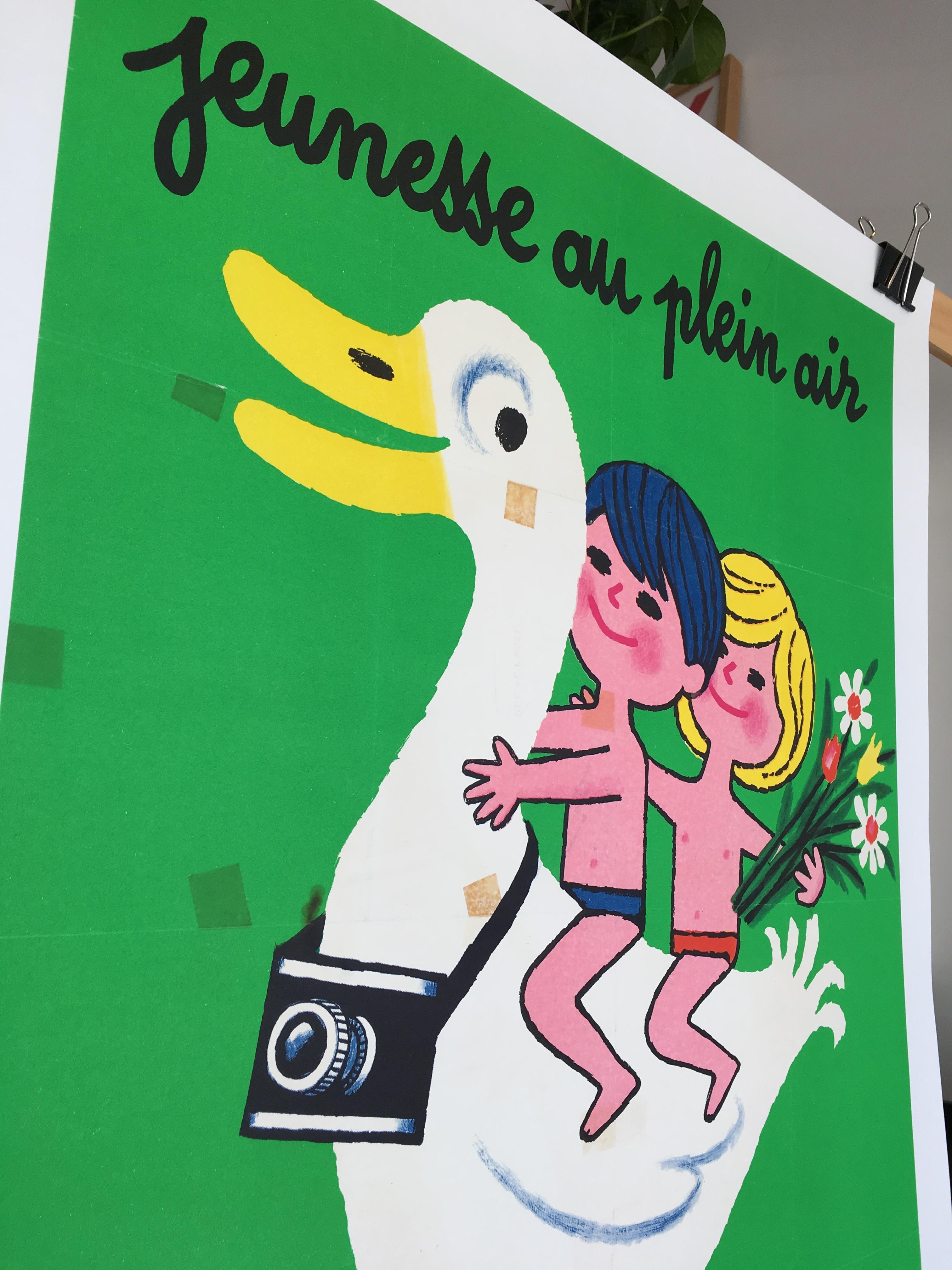 Original Vintage Poster Jeunesse Au Plein Air Children with Duck by ...