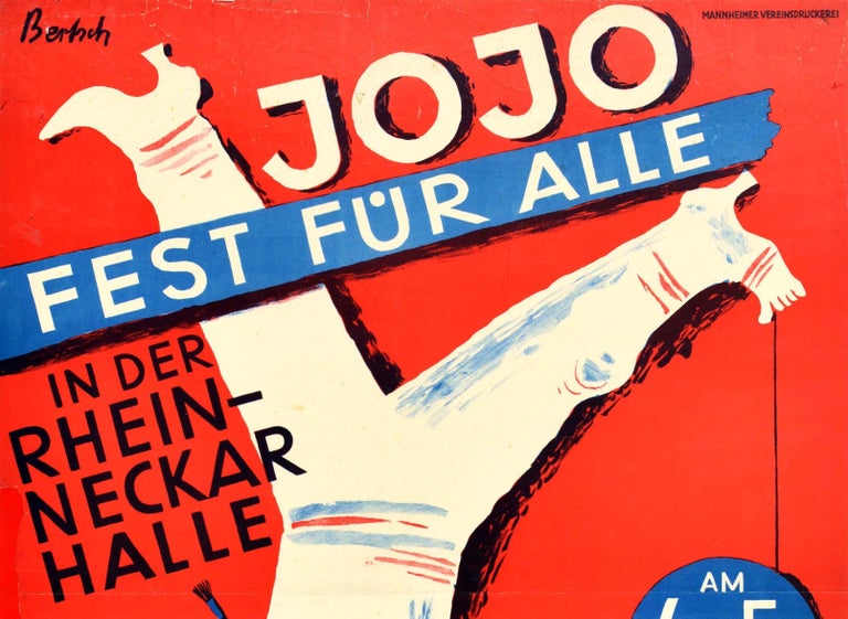 Original Vintage Poster Jojo Festival For All Clown Dance Music Show ...