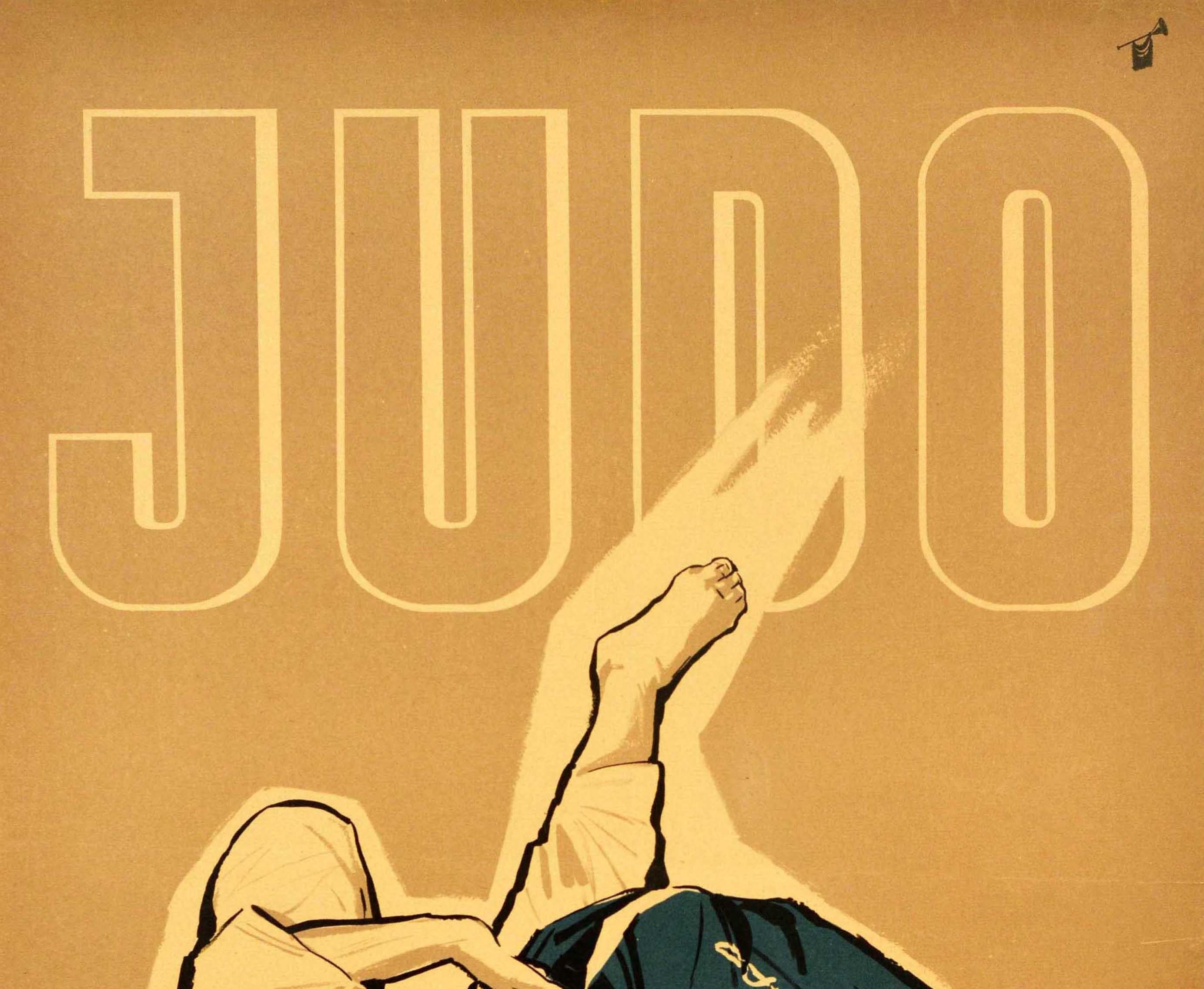 Original Vintage Poster Judo Martial Art Sport Promotion Throwing ...