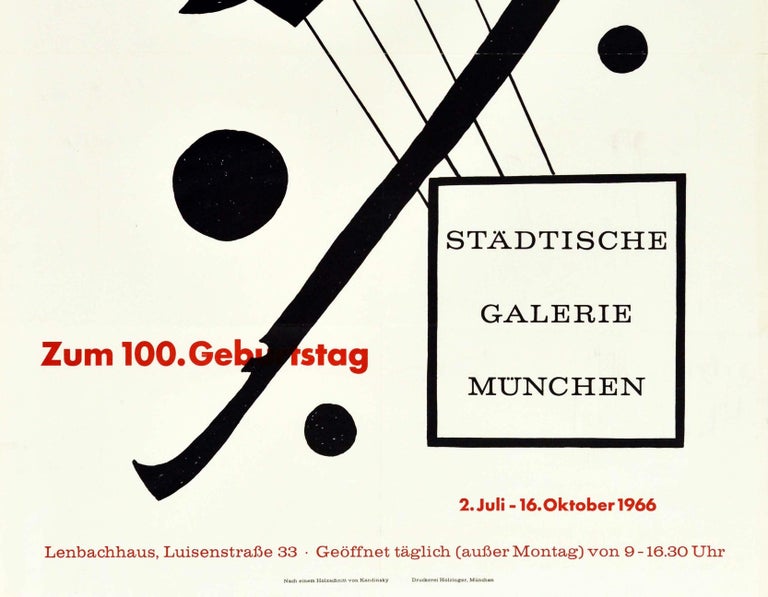 Original Vintage Poster Kandinsky Graphic Works Exhibition Munich ...