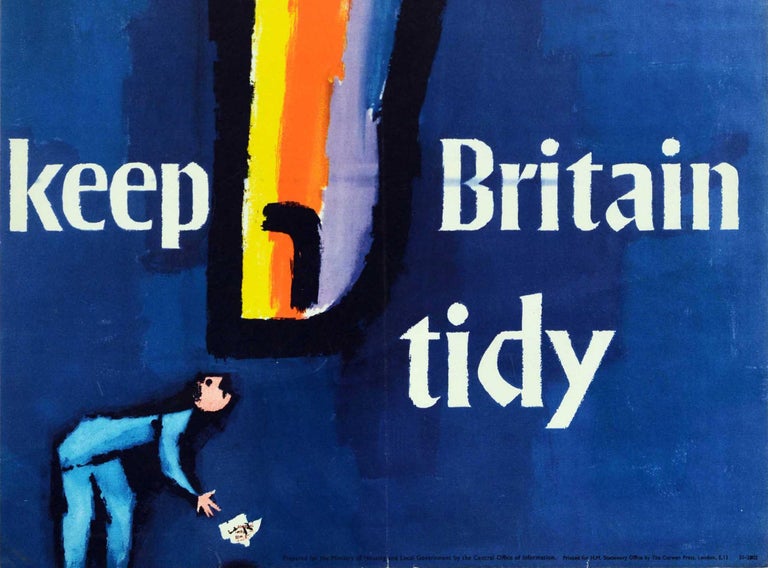 Original Vintage Poster Keep Britain Tidy Litterbug Trash Rubbish ...