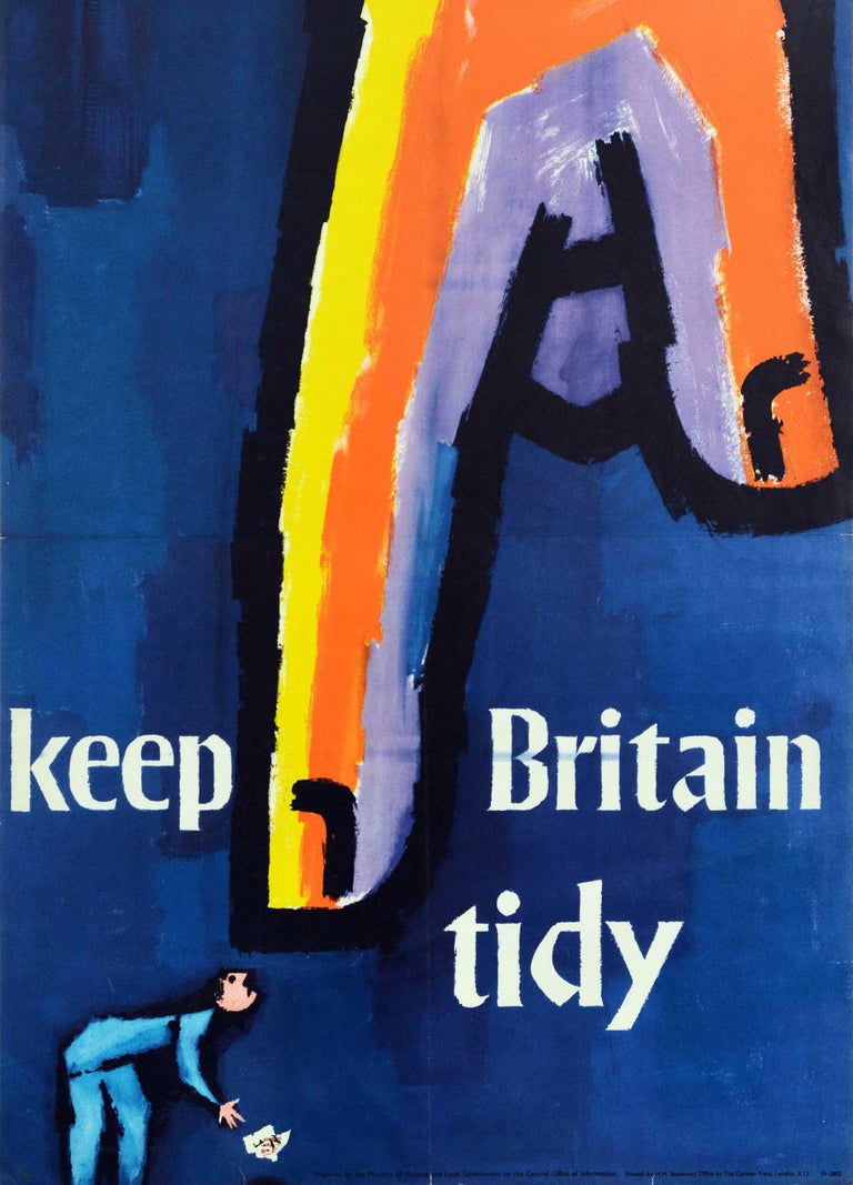 Original Vintage Poster Keep Britain Tidy Litterbug Trash Rubbish ...