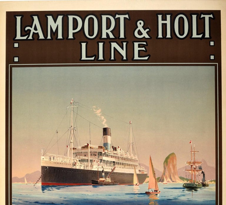Original Vintage Poster Lamport and Holt Line South America New York ...