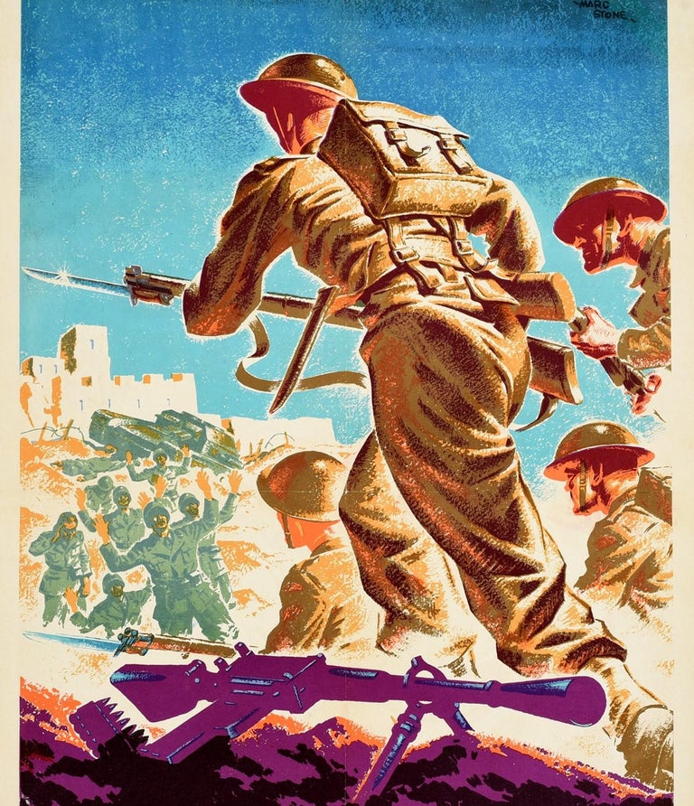 Original Vintage Poster Libya Help Them Finish The Job WWII Soldiers ...