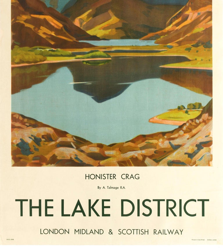 Original Vintage Poster LMS Railway Travel Lake District Honister Crag ...