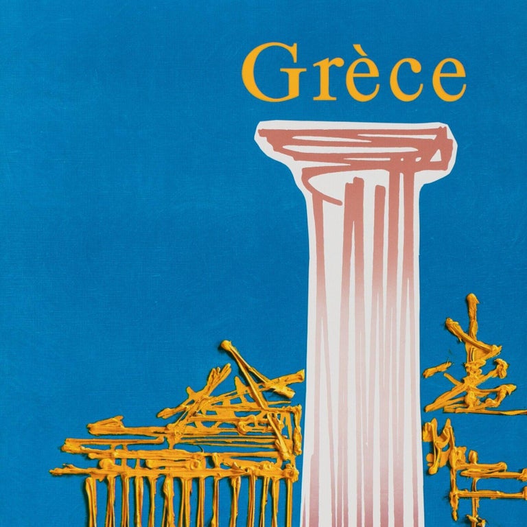 Georges Mathieu, Original Vintage Airline Poster, Air France Greece ...
