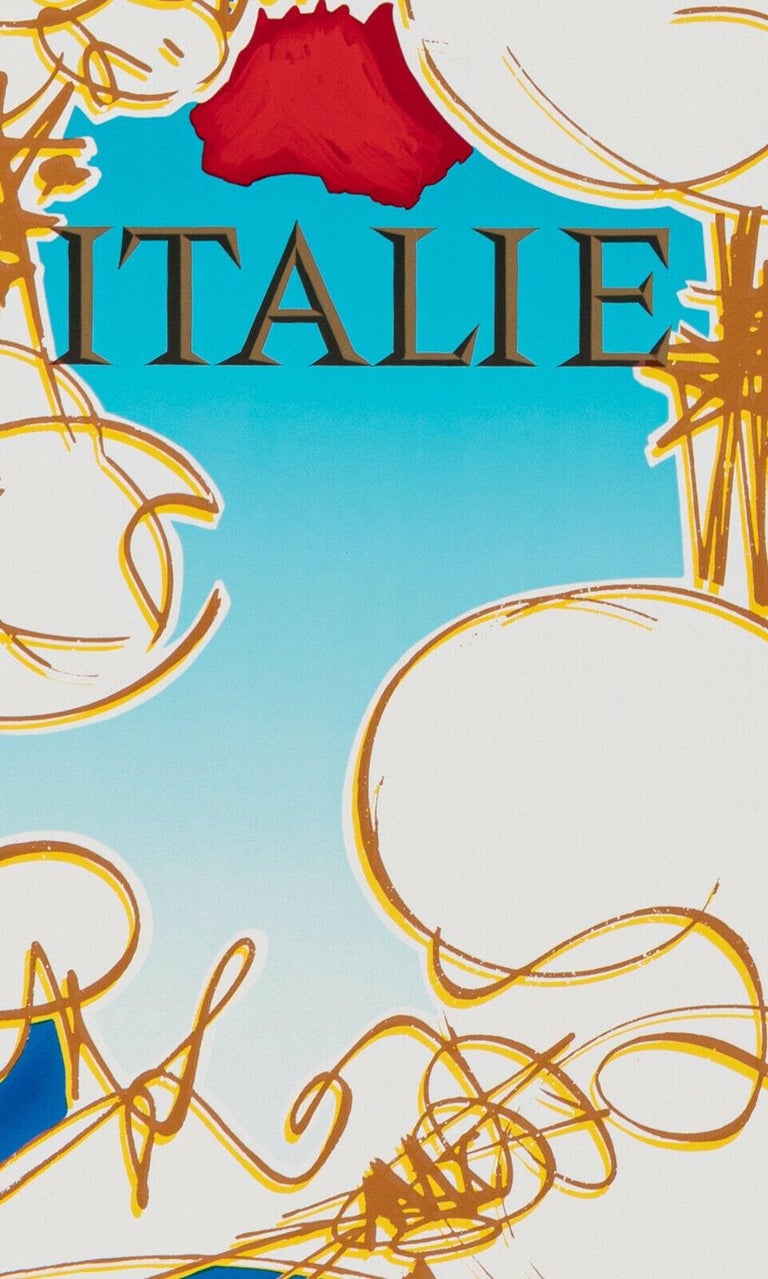 Georges Mathieu, Original Vintage Airline Poster, Air France, Italy ...