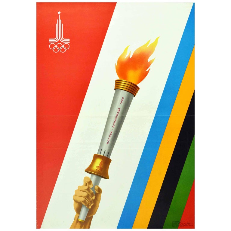 Original Vintage Poster Moscow Summer Olympics 1980 Moskva Olympic ...