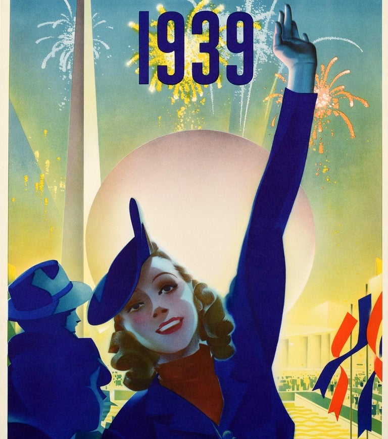 Original Vintage Poster New York World's Fair 1939 Modernist Trylon ...