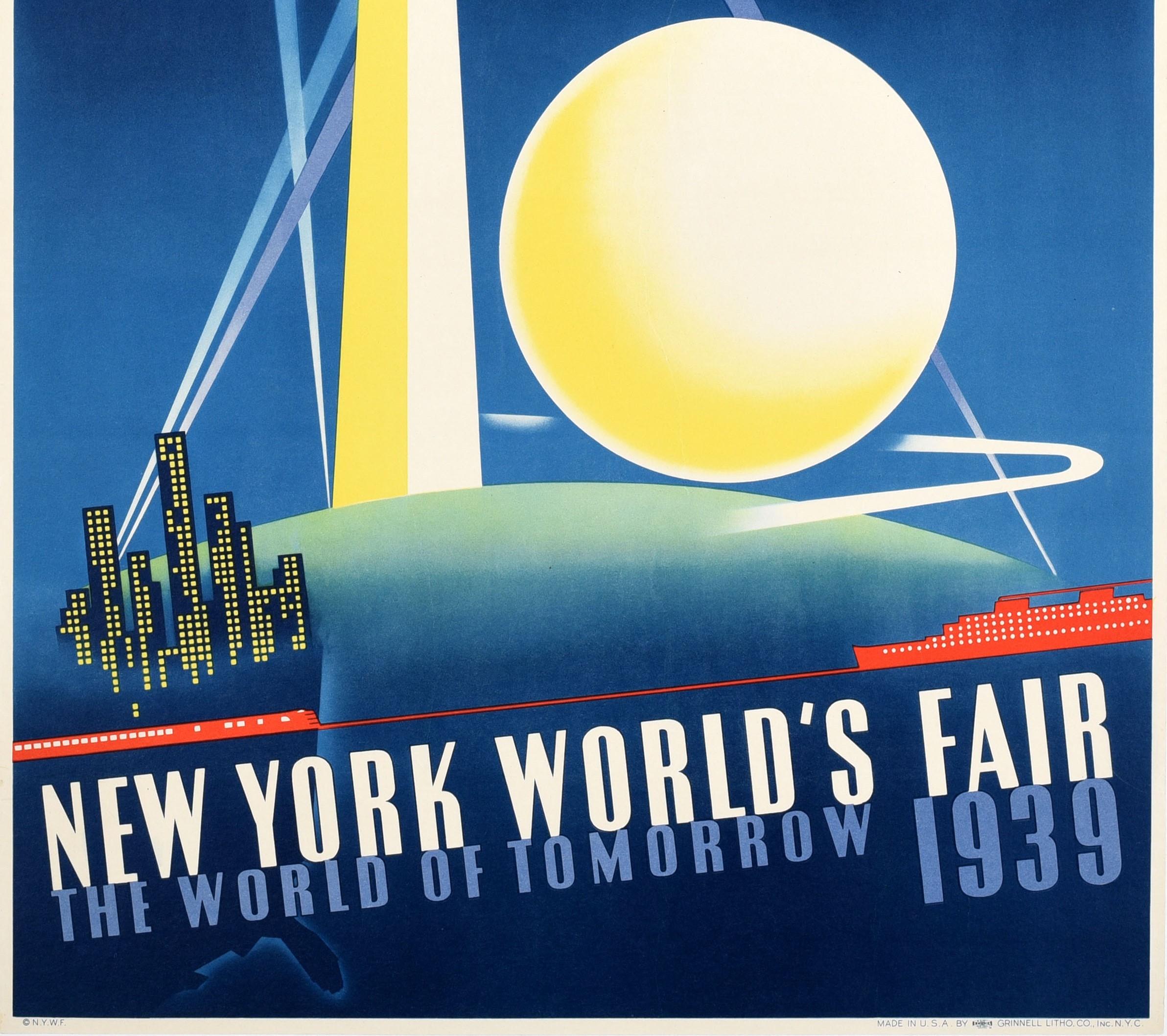 Original Vintage Poster New York World's Fair 1939 World Of Tomorrow ...