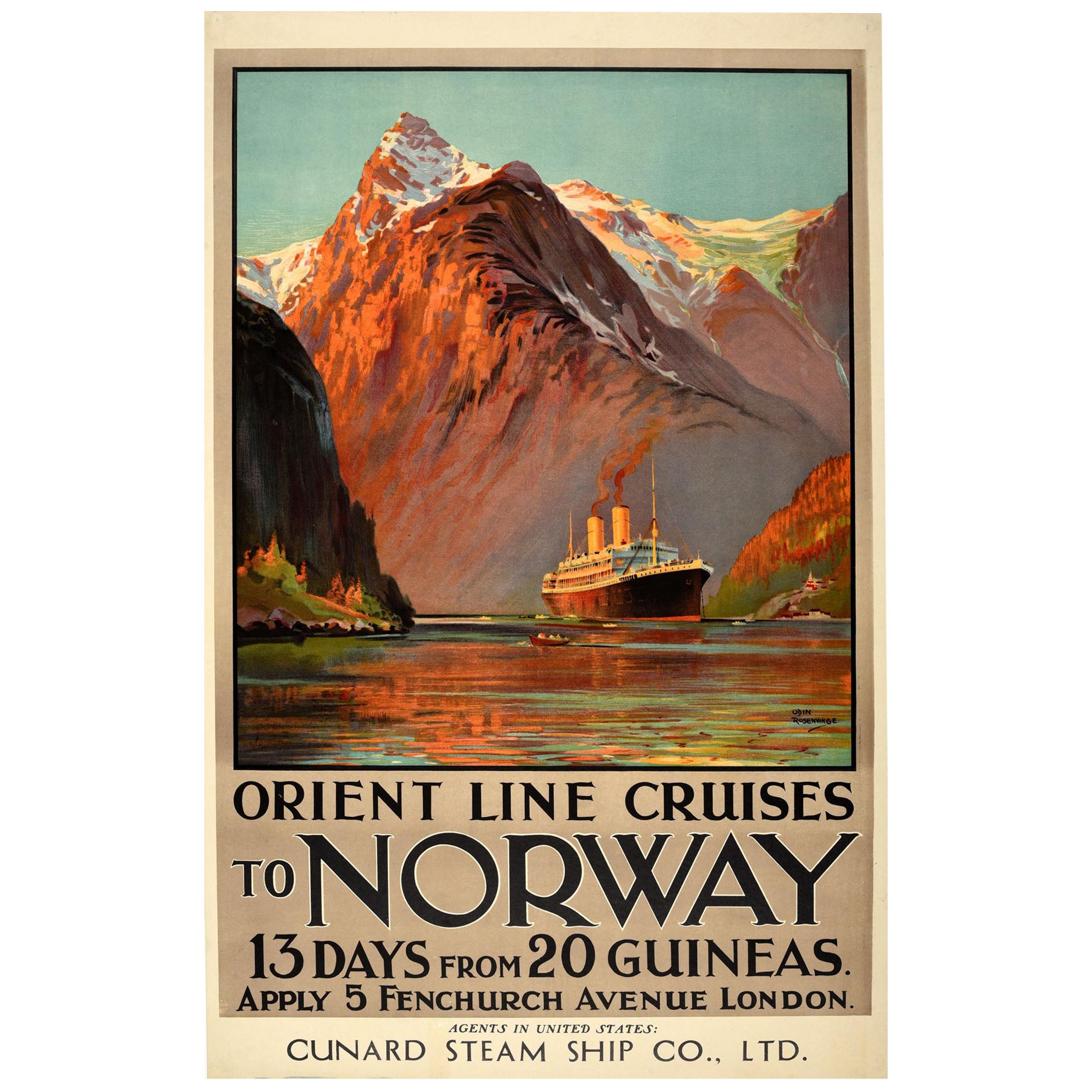 Original Vintage Poster Orient From Seattle Far East Asia Cruise Line ...