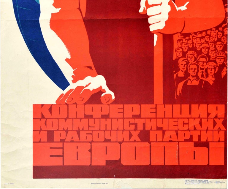 Original Vintage Poster Peace Conference Europe USSR Communist And ...