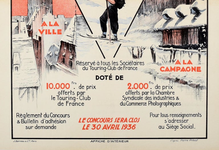 Original Vintage Poster Photography Cinematography Contest France Ski ...
