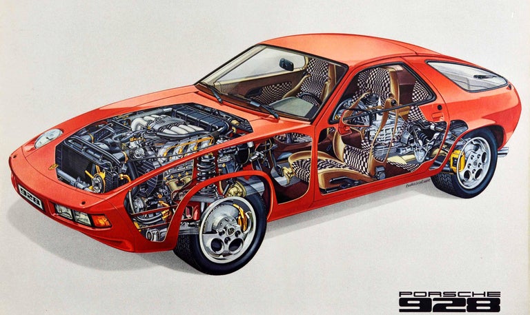 Original Vintage Poster Porsche 928 Grand Tourer Car Model Luxury ...