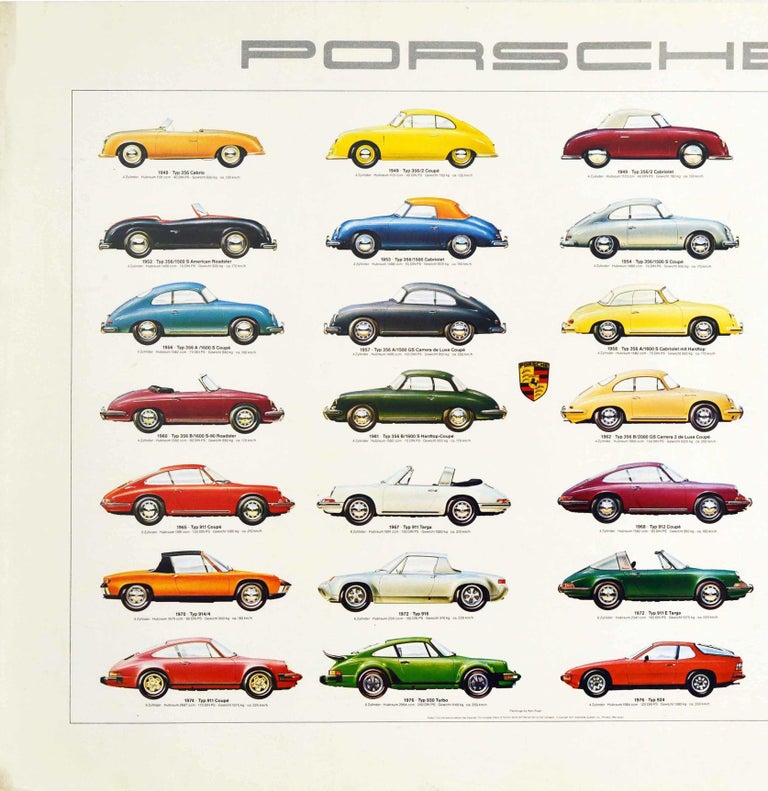 Original Vintage Poster Porsche Production Cars Auto Racing Motor ...
