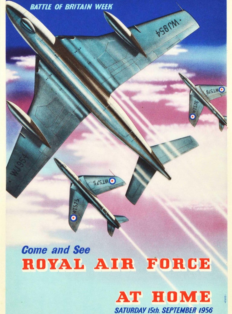 Original Vintage Poster RAF Royal Air Force At Home Battle Of Britain ...