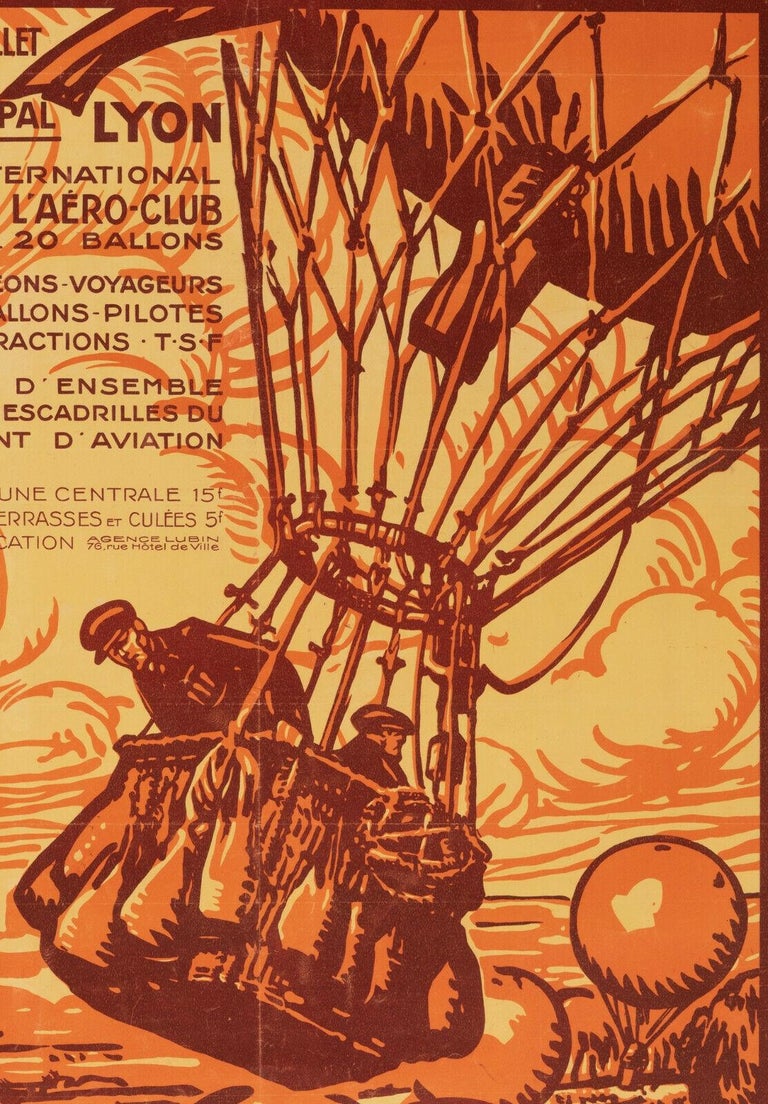 Original-Vintage-Poster, Heißluftballon, Montgolfier, 1925 im Angebot ...
