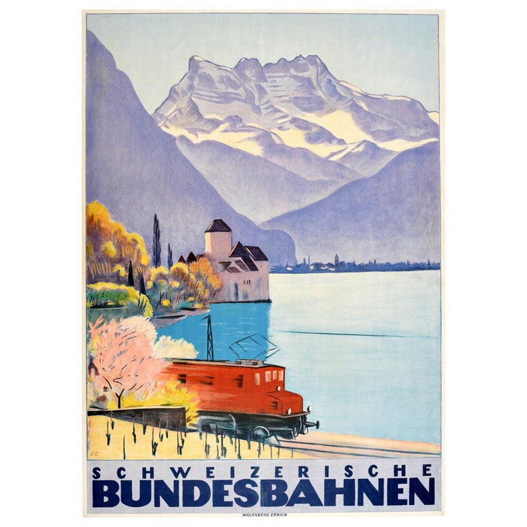 Original Vintage Poster Schweizerische Bundesbahnen Swiss Federal ...