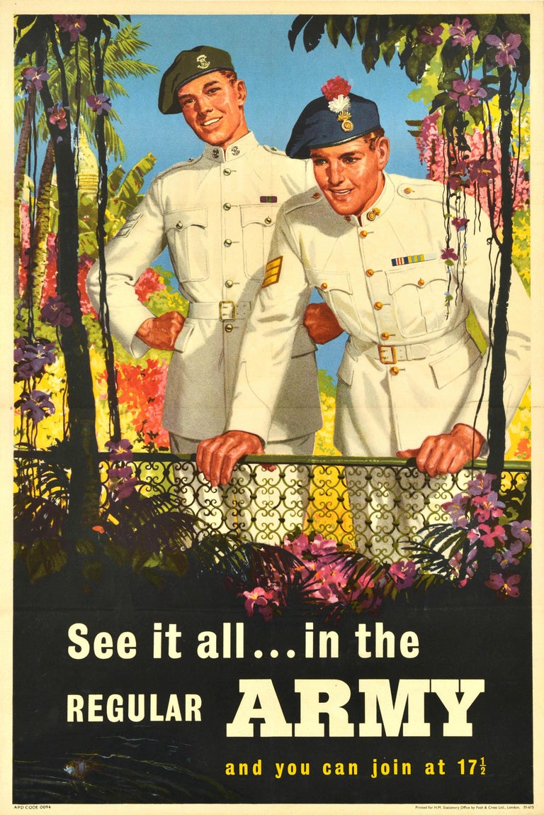 Original Vintage Poster See It All In The Regular Army Military ...