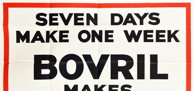 Original Vintage Poster Seven Days Make One Week Bovril Makes One ...