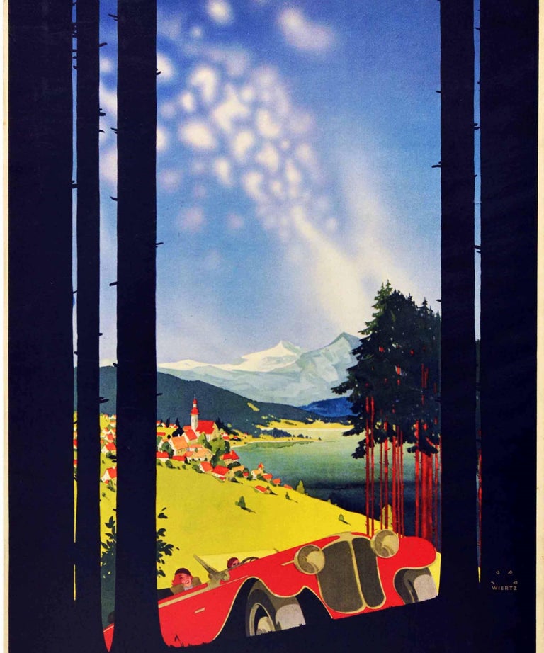 Original Vintage Poster Shell Germany Travel Classic Car Scenic ...