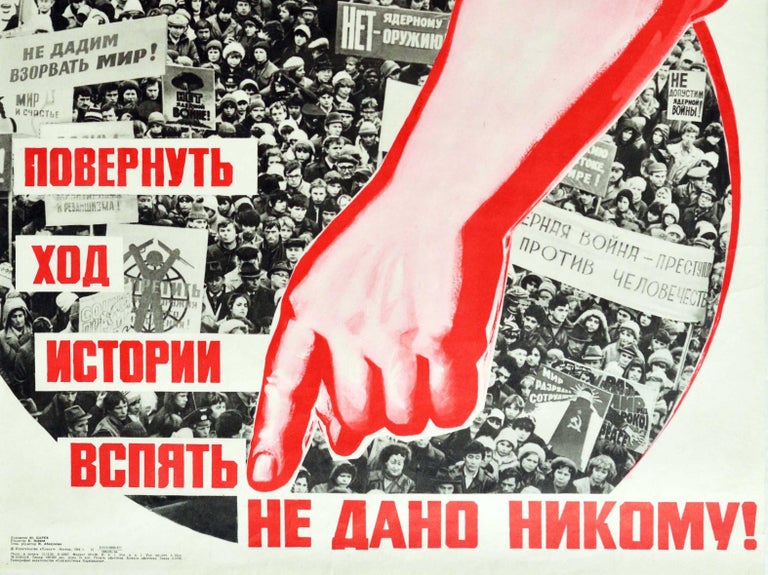 Original Vintage Poster Soviet People Protest Against Nuclear War USSR ...