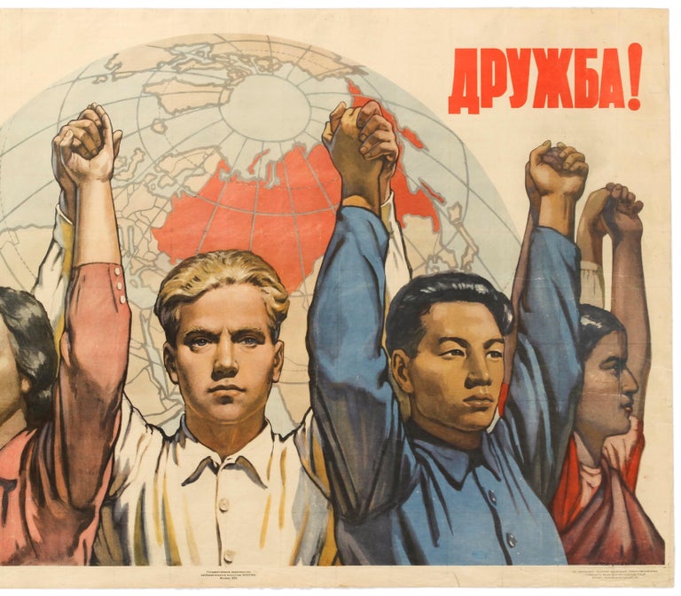 Original Vintage Poster Soviet Propaganda World Peace and International ...