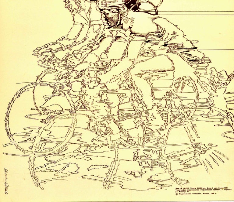 Original Vintage Poster Summer Olympic Games Moscow 1980 Cycling Race ...