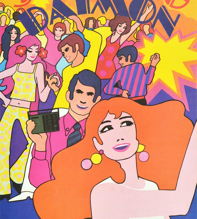 Original Vintage Poster Swinging Daimon Radio Music Dance Fashion Art ...