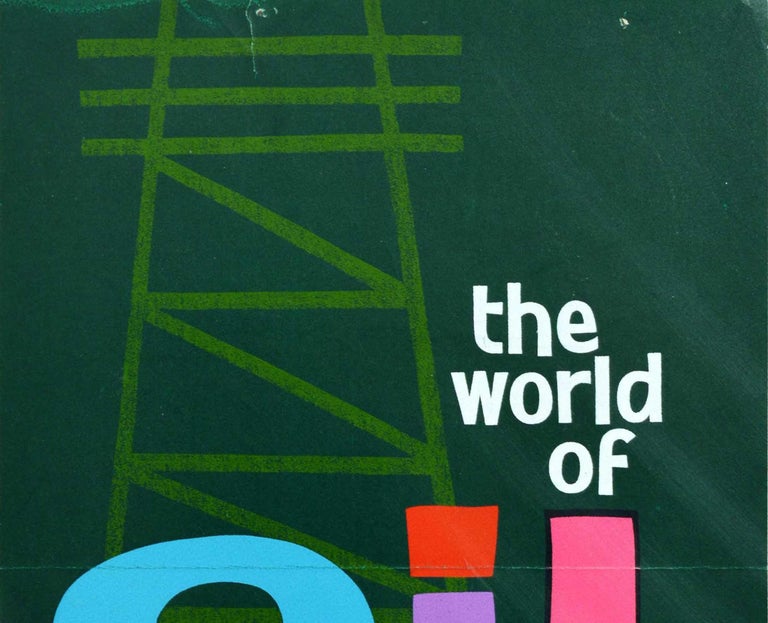 Original Vintage Poster The World Of Oil Exhibition Shell Victoria Art ...