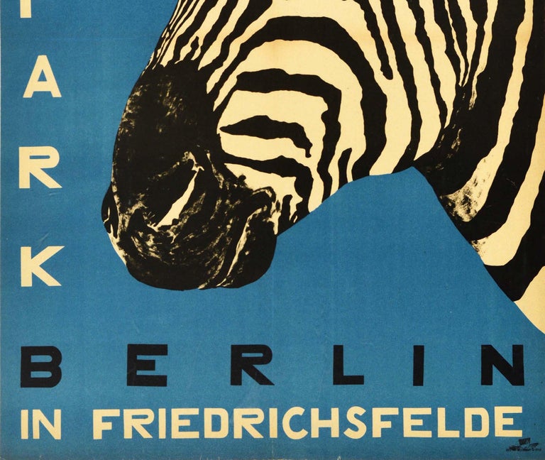 Original Vintage Poster Tierpark Berlin Zoo Friedrichsfelde Germany ...