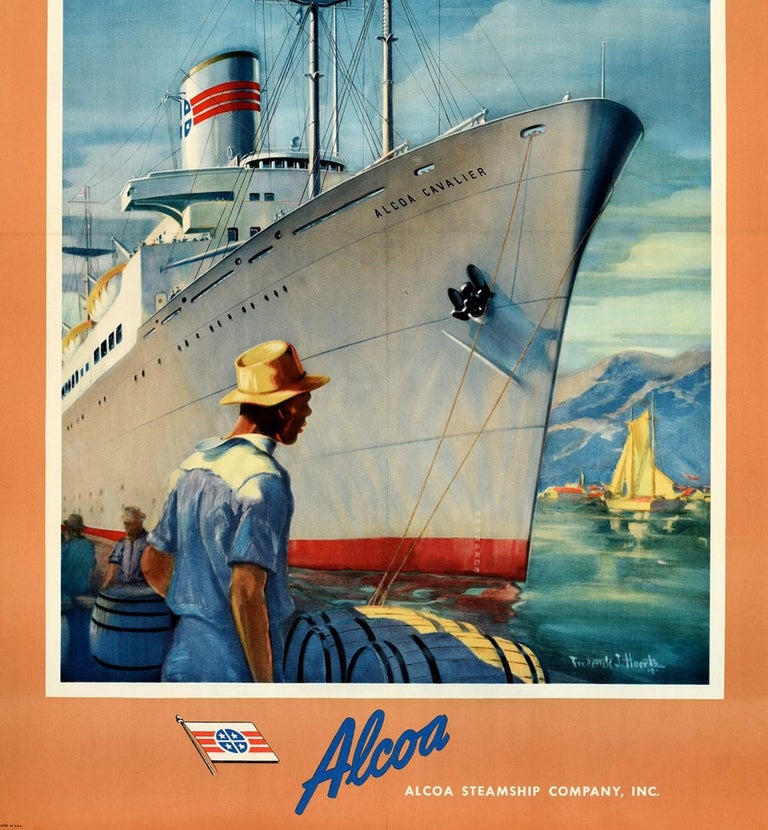 Original Vintage Poster To The Caribbean Alcoa Steamship Co. Victory ...