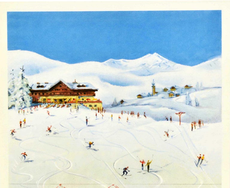Original Vintage Poster Winter Sport Ski Austria Autriche OBB Railway ...