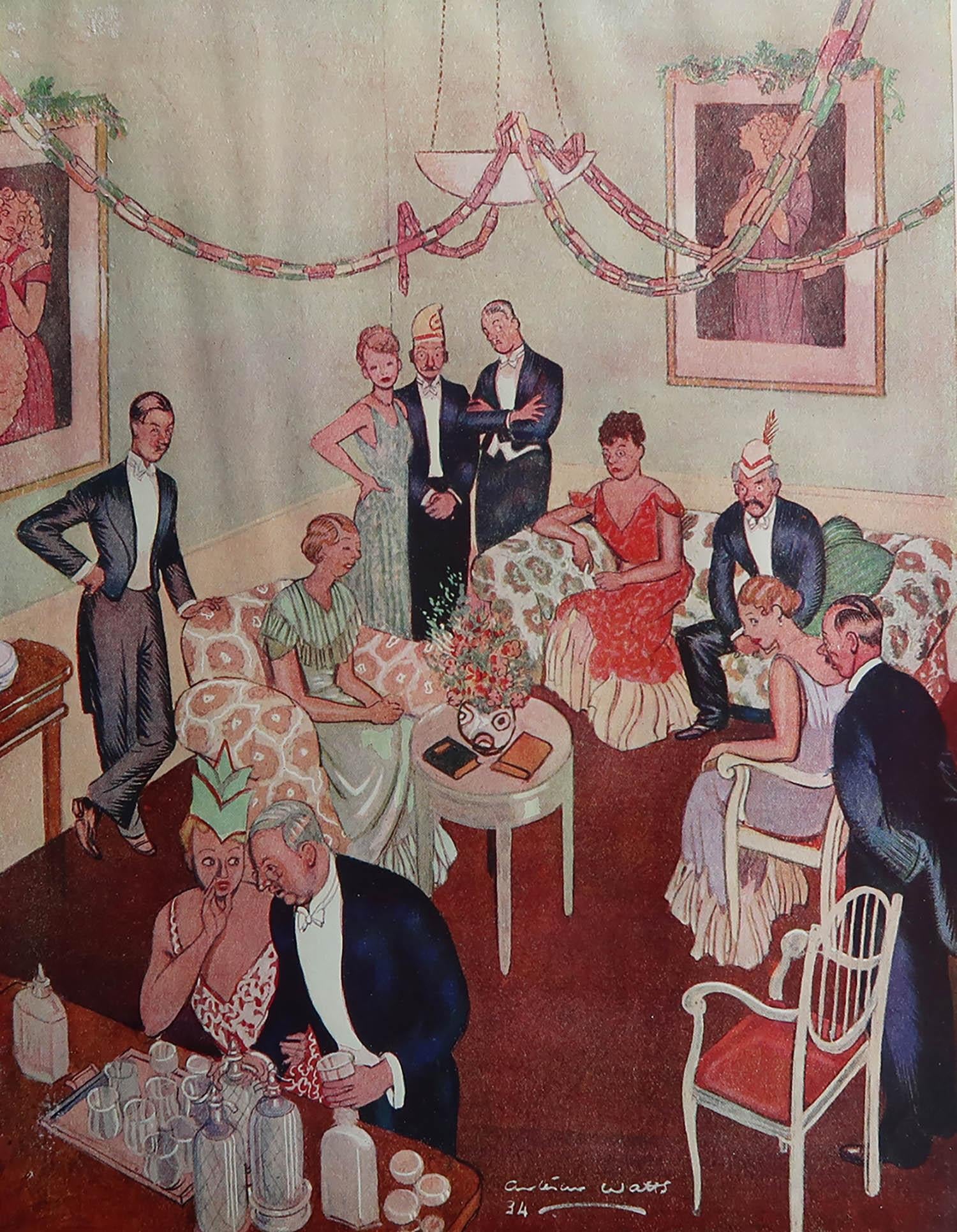 Original Vintage Print of A Cartoon By Arthur Watts. 1934 at 1stDibs